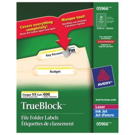 Cheap Avery Yellow File Folder Labels for Laser and Inkjet Printers 2/3 ...