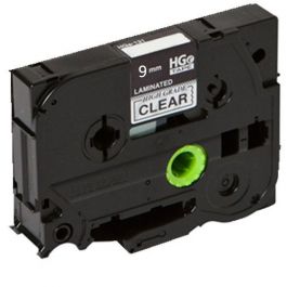 Brother HGe-121 High Grade 9mm Black on Clear P-touch Label Tape Length ...