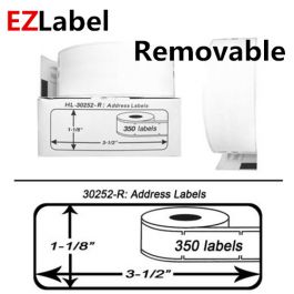 DYMO 30252 Removable Address Labels, 1-1/8 Inch x 3-1/2 Inch, 350 ...