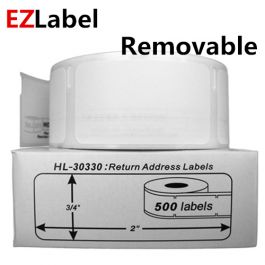 DYMO 30330 Removable Return Address Labels, 3/4- by 2-inch, White, roll ...
