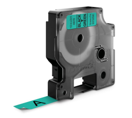 Dymo D1 45019 12mm (0.5 Inch) Black on Green Compatible Label Tape