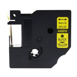 Cheap Dymo 40918 9mm Black On Yellow D1 Label Tape, Compatible