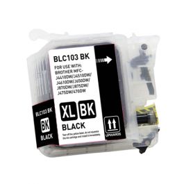 Brother LC103BK Black Ink Cartridge, Compatible, High Yield