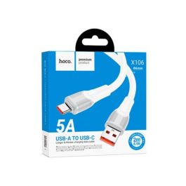 HOCO X106 USB-A to USB-C Big Bull 5A Fast Charge Cable 2 Meter_Grey Color