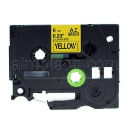 Brother TZe-611 Label Tape, 6mm (0.25") Black on Yellow, Compatible